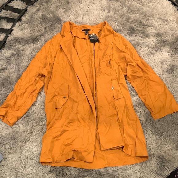 Forever 21 | Jackets & Coats | Nwt Mustard Casual Jacket Blazer Duster ...